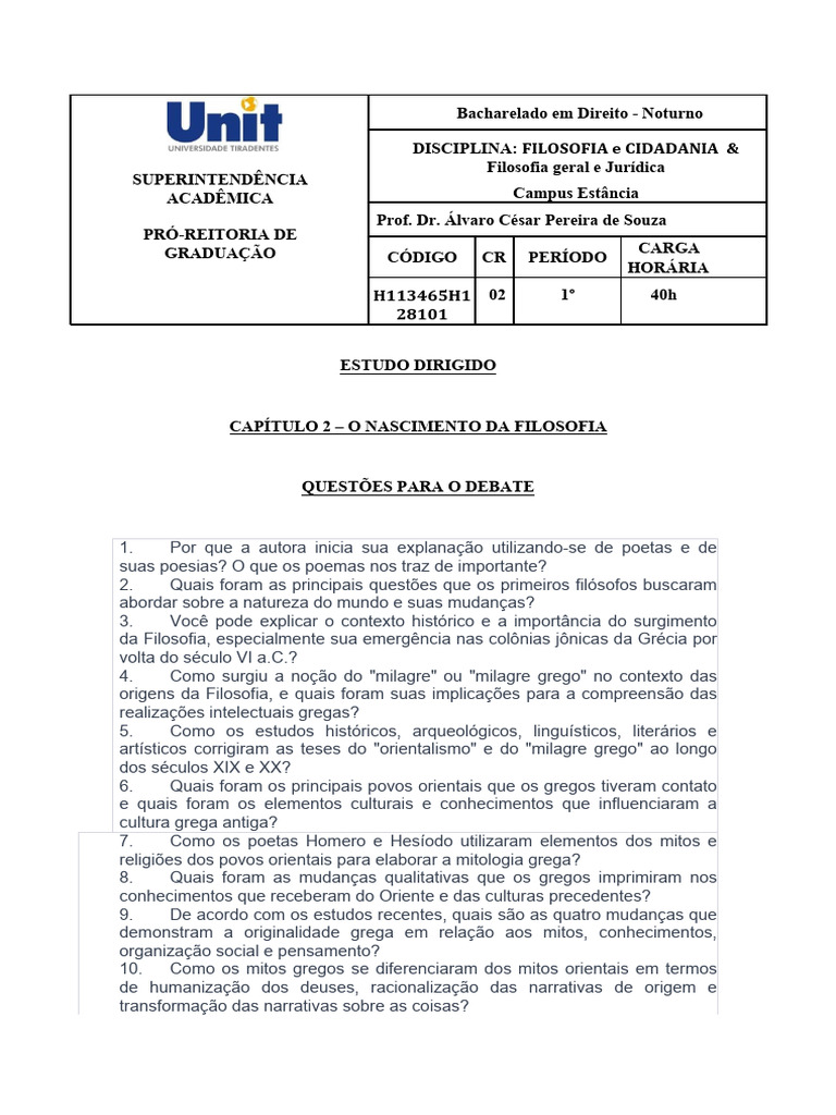Estudo Dirigido Cap.2 | PDF