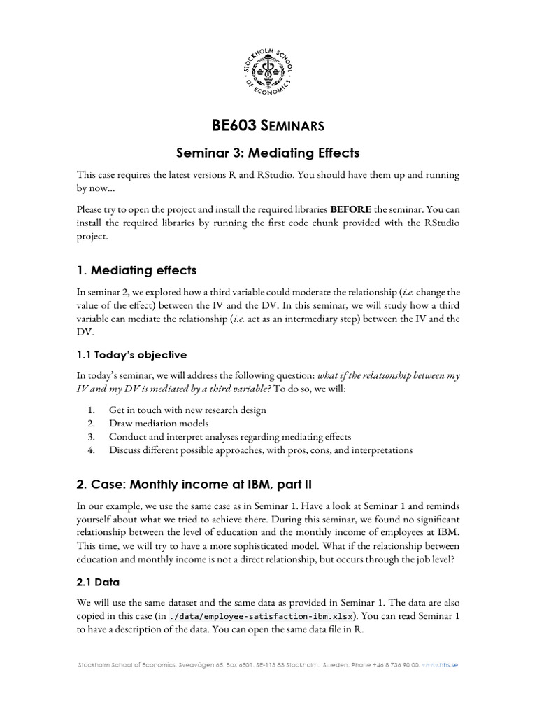 BE603 Seminar 3 - Quarto File | PDF