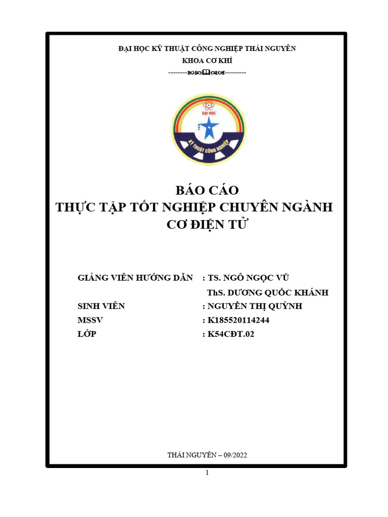 Bao Cao Thuc Tap Tot Nghiep - Quynh | PDF