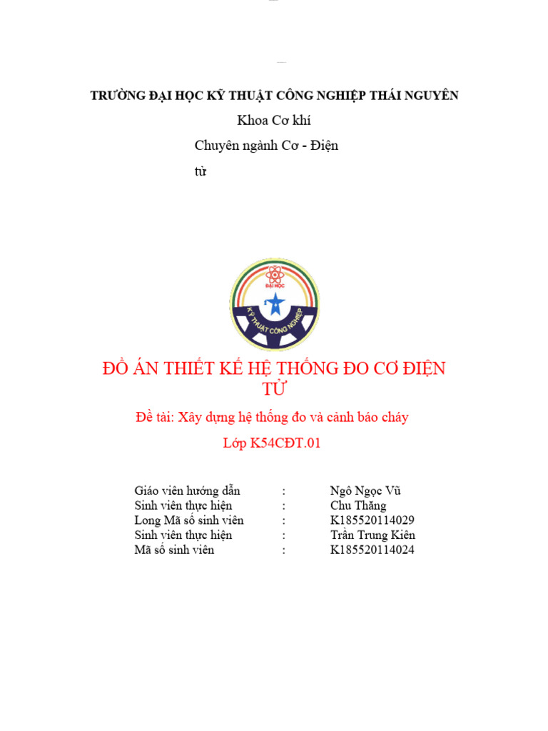 Bao Cao Do An He Thong Do Co Dien Tu | PDF
