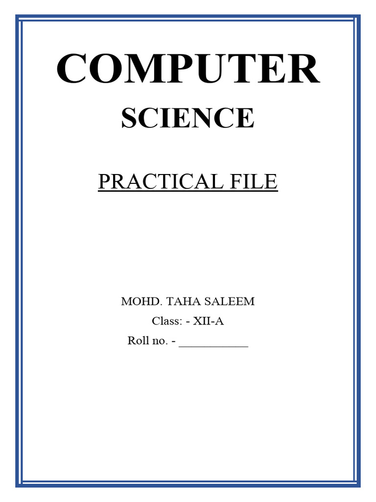 Term 2 CS Practical File | PDF