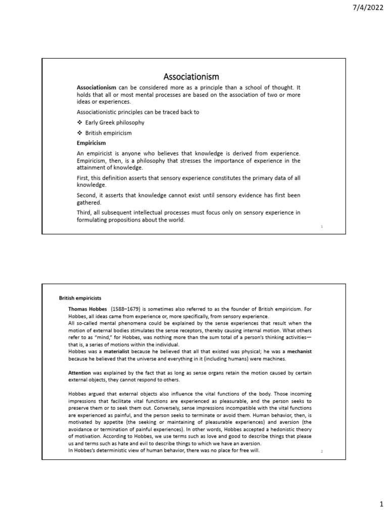 Associationism (For Printing) | PDF