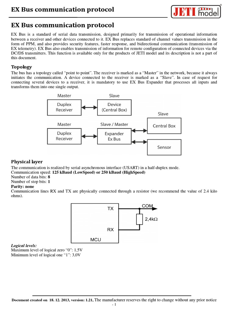 EX Bus Protokol v1.21 EN PDF | PDF