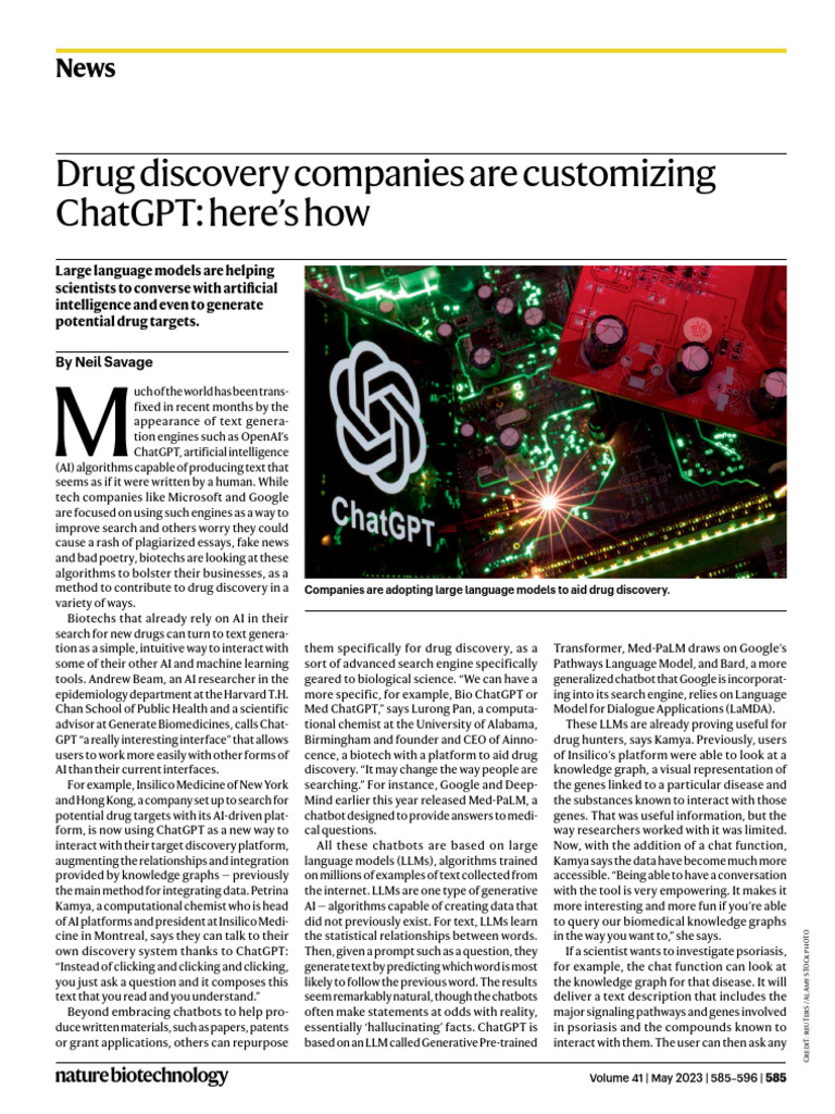 Drug Discovery Companies Are Customizing Chatgpt: Here'S How | Download ...