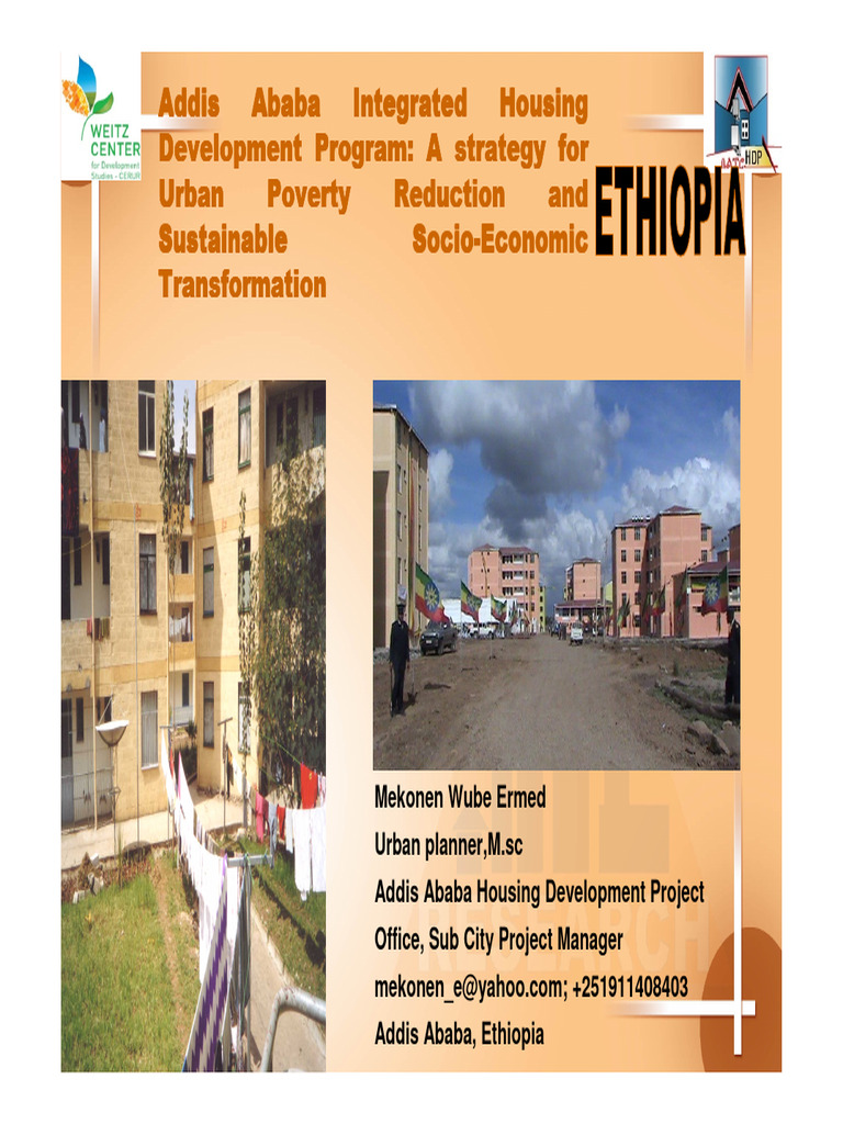 Addis Ababa Housing Strategy for Poverty Reduction | PDF