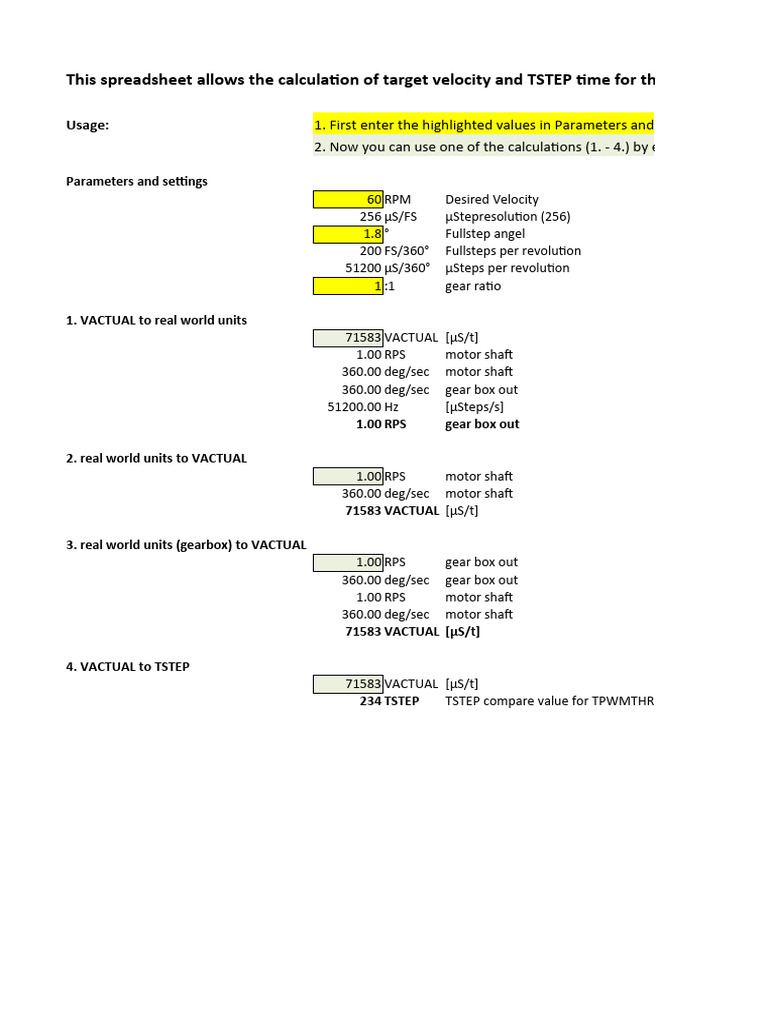 TMC2209 Calculations | PDF