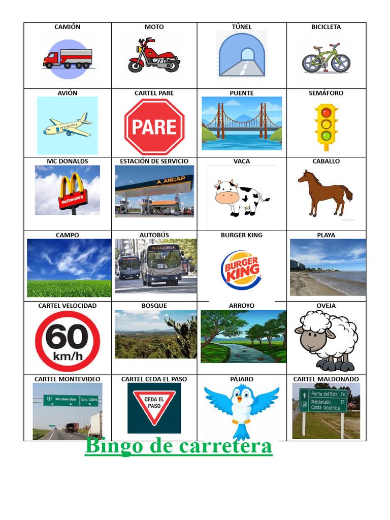 Bingo de Ruta | PDF