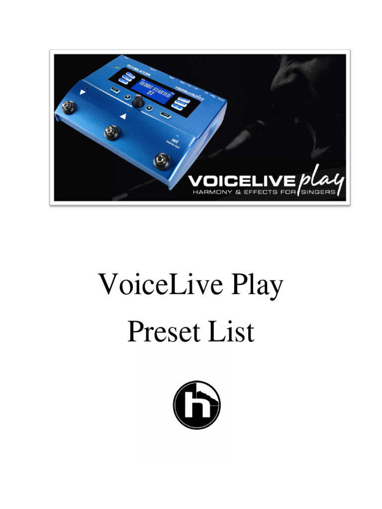 VoiceLive Play Preset List - TC-Helicon | PDF