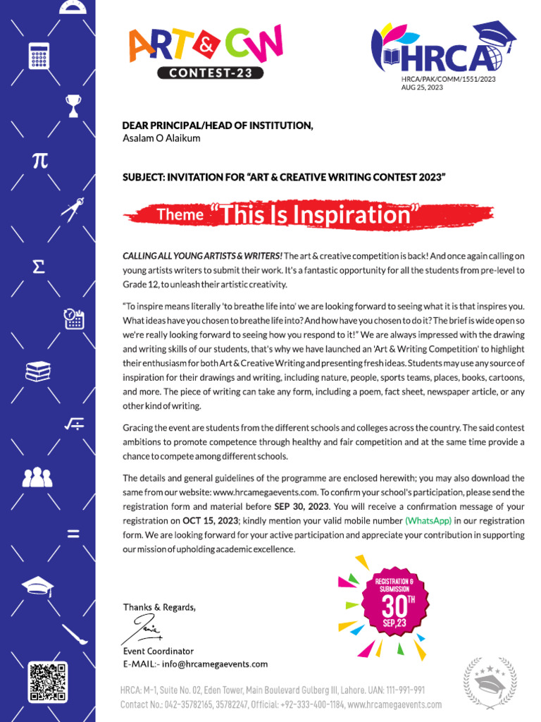 Invitation Registration Form Art CW 23 | PDF