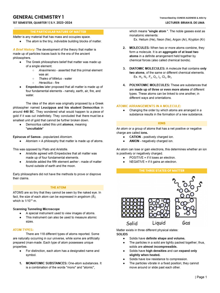 Done q1 General Chemistry 1 | PDF