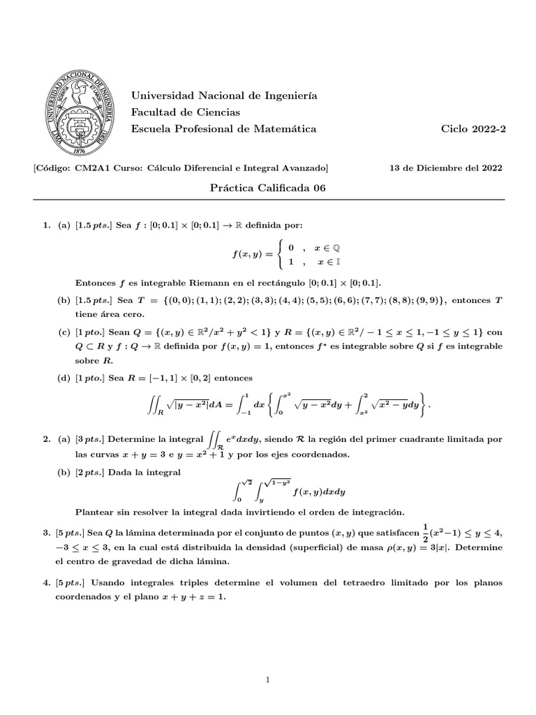 Práctica de Cálculo Diferencial e Integral | PDF