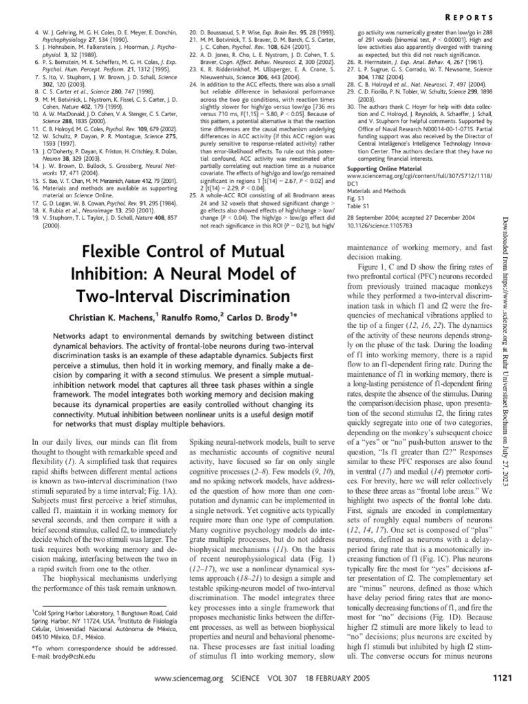 Flexible Control of Mutual Inhibition - A Neural Model of Two-Interval ...