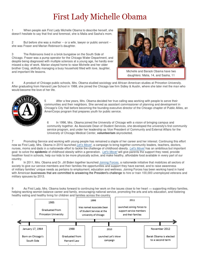 Michelle Obama's Journey & Impact | PDF