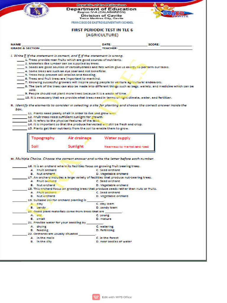 PT - Tle-Agri 6 - Q1 | PDF