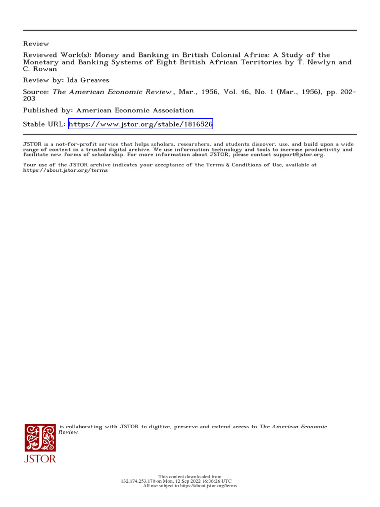 Greaves Money and Banking in The British Colonial | PDF | Currency | Money