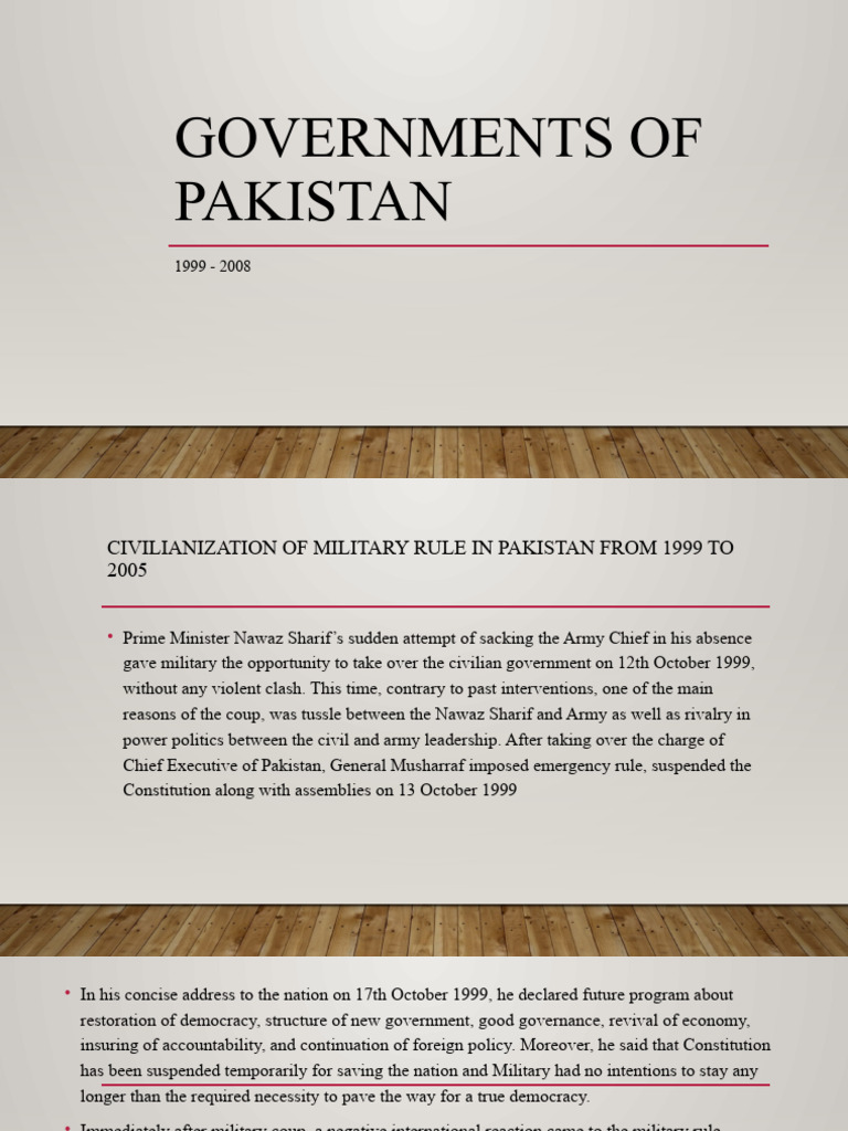 1999 - 2008 Pakistan History | PDF