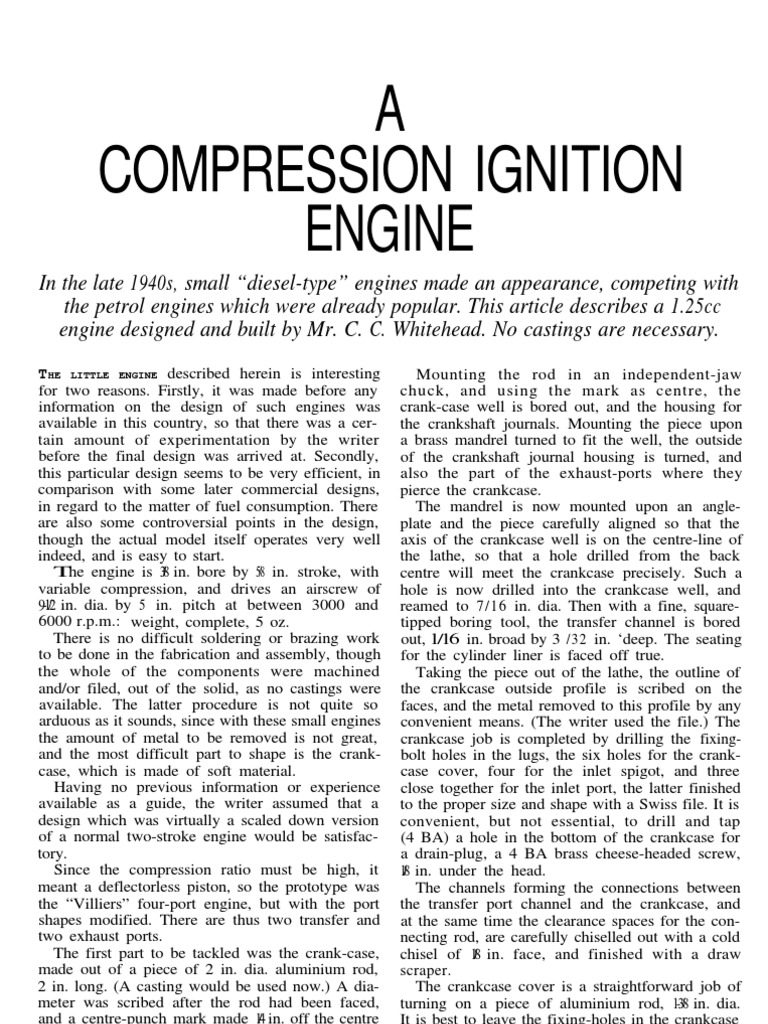 RC Airplane Engine Plans | PDF | Internal Combustion Engine | Diesel Engine