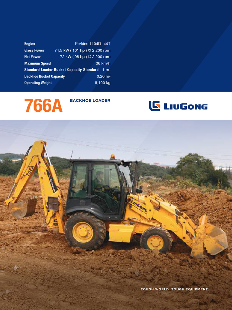 A Ficha Retroexcavadora 766a Liugong 766a Compressed | PDF