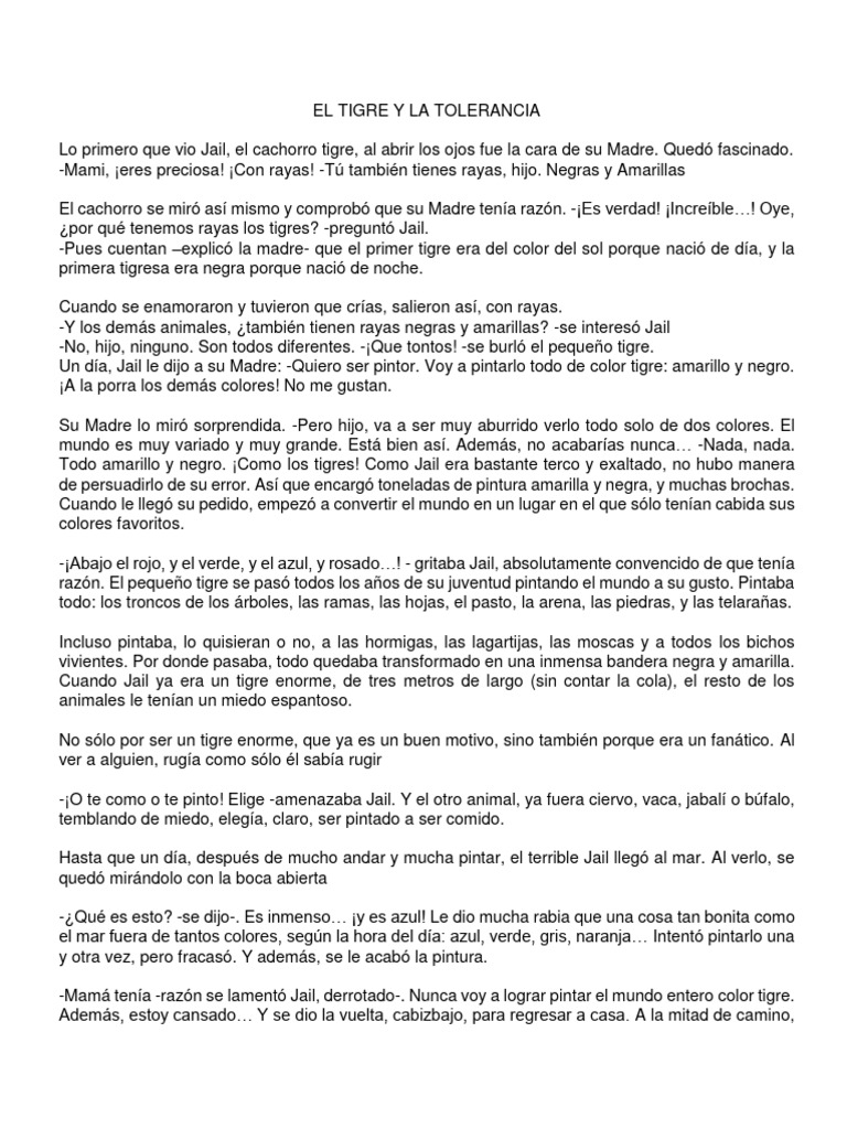 El Tigre Y La Tolerancia Pdf