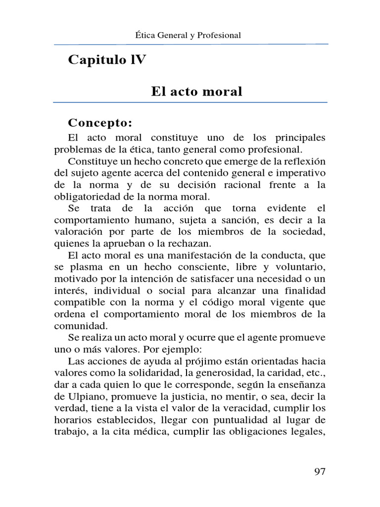 El Acto Moral | PDF