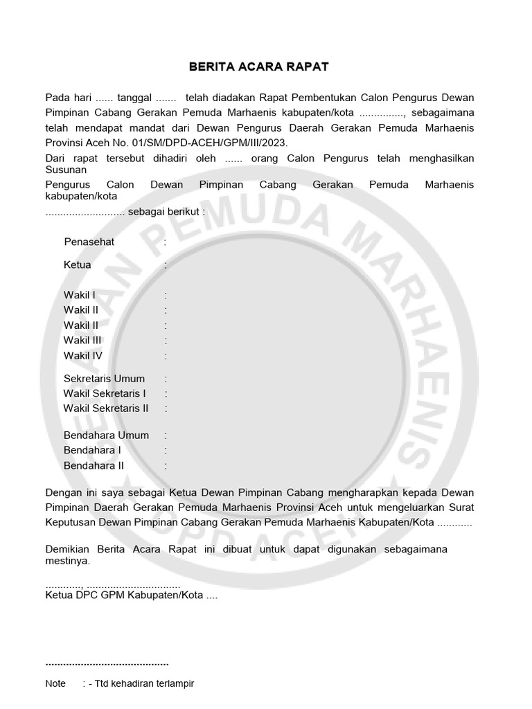 Berita Acara DPC | PDF