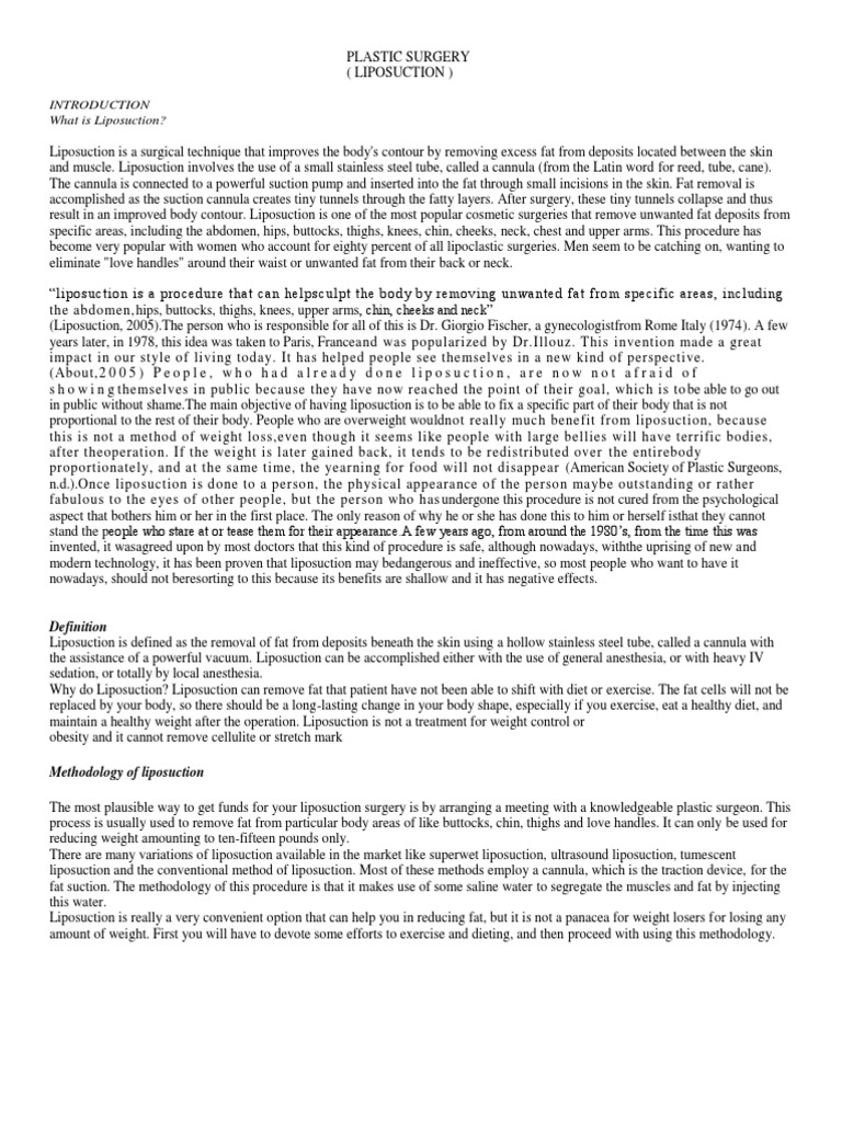 Plastic Surgery Pdf Surgery Medical Specialties