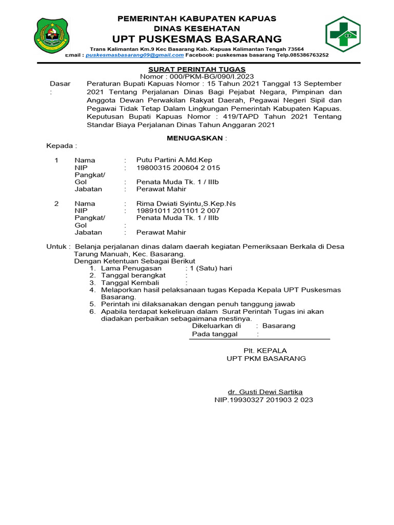 Surat Tugas SPJ 2023 | PDF