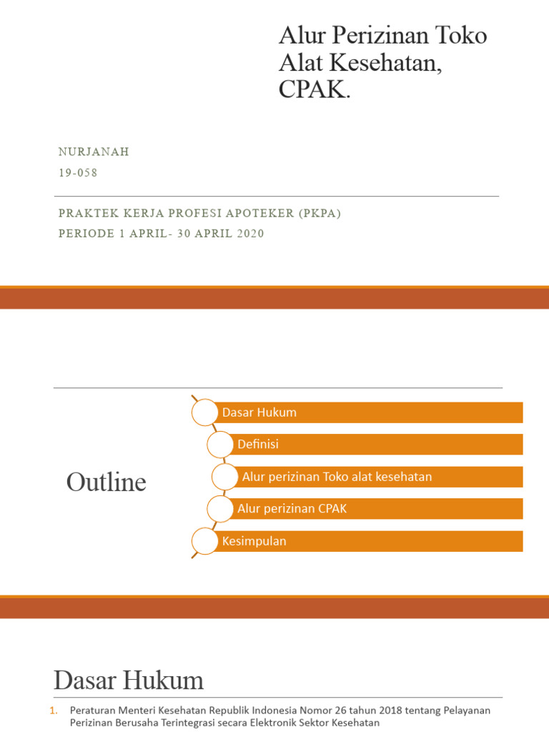 Alur Perizinan Toko Alat Kesehatan, CPAK | PDF