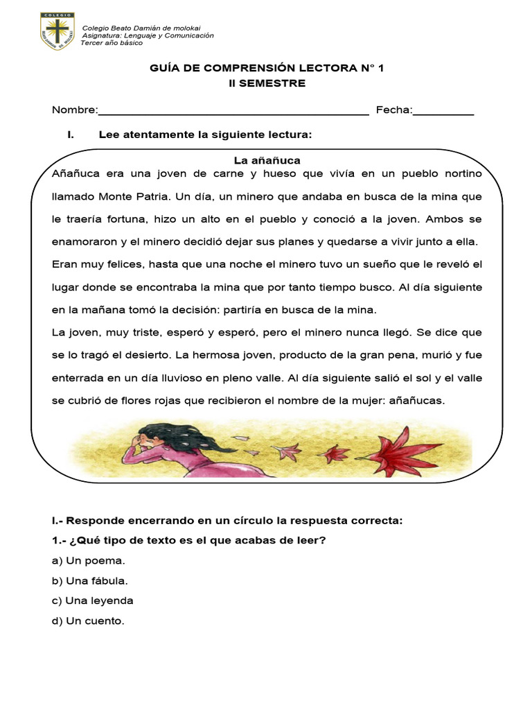 Comprensión Lectora N°1 II Semestre | PDF