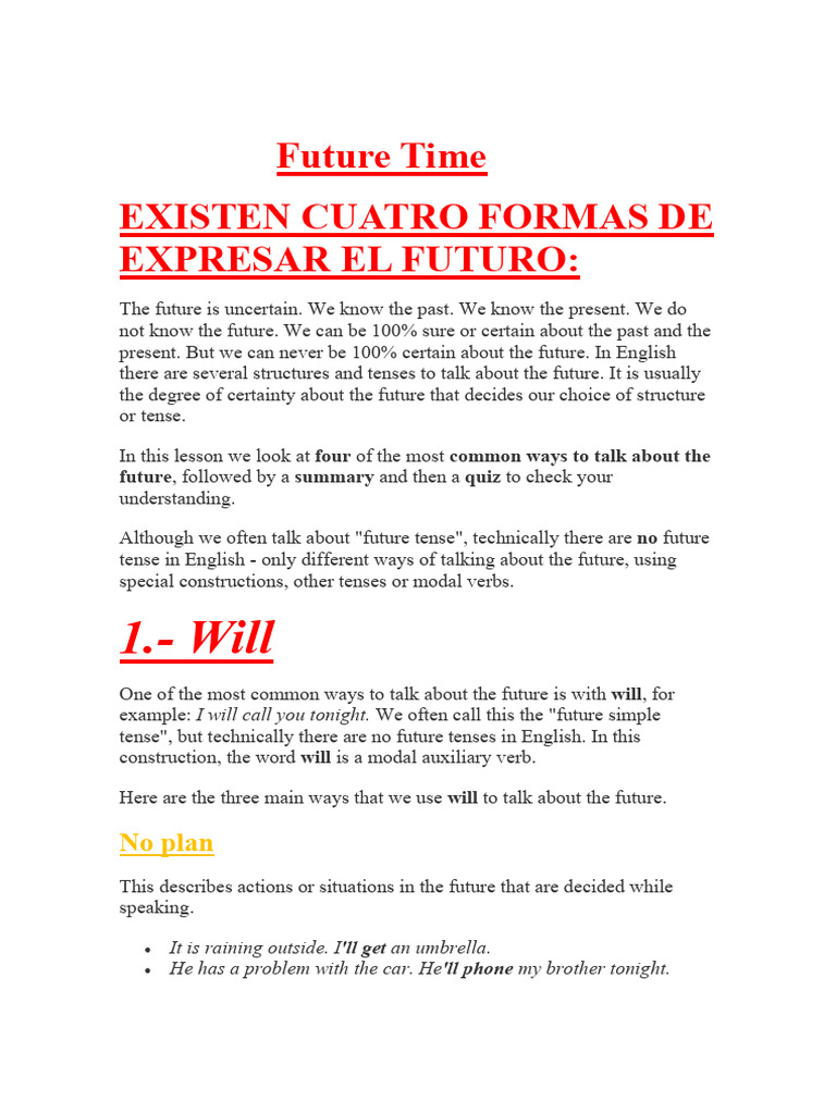 Future All Forms | PDF