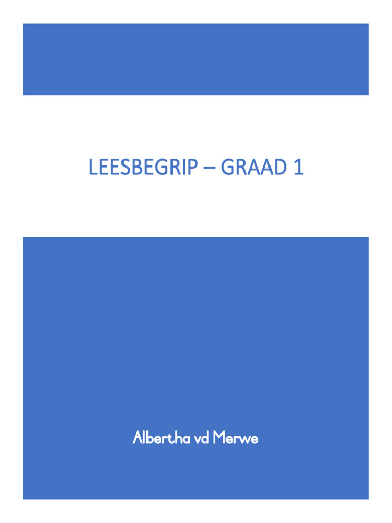 Leesbegrip - Graad 1 | PDF