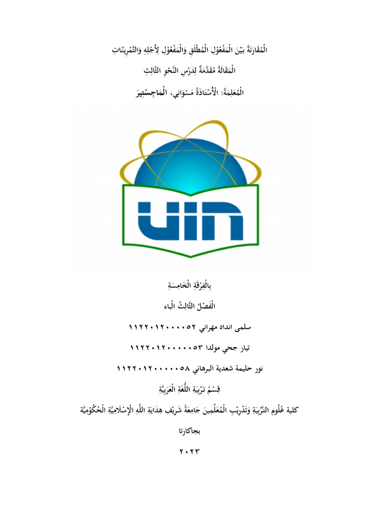 Maf'ul Mutlaq Dan Maf'ul Li Ajlihi | PDF