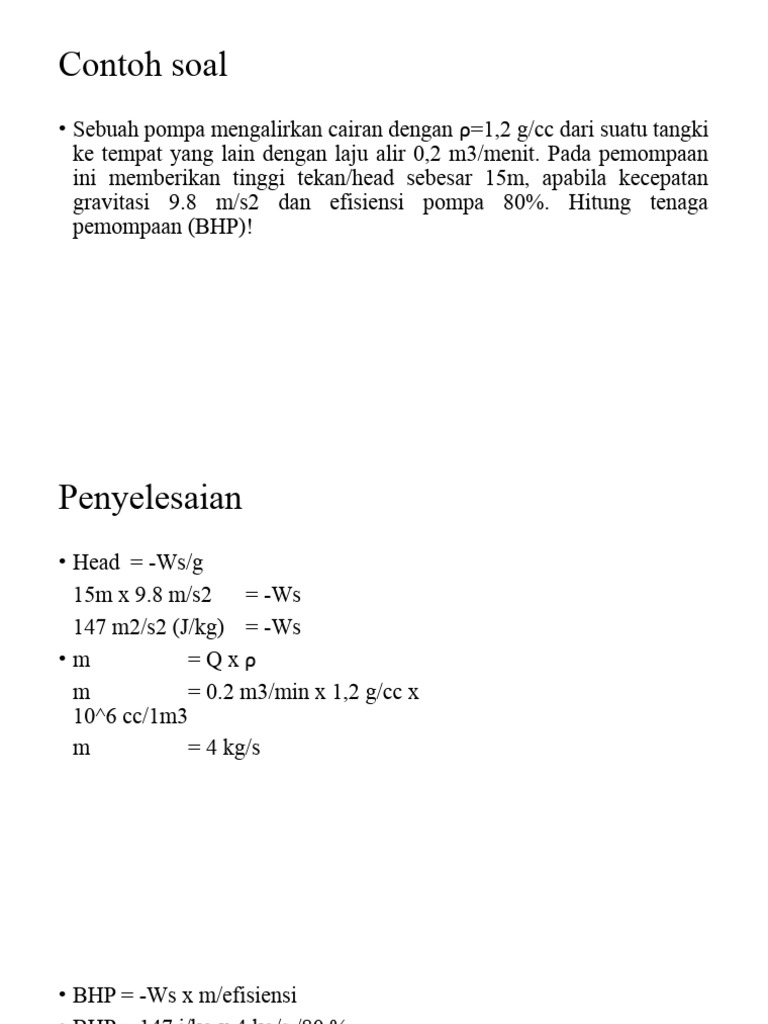 Contoh Soal Pompa | PDF