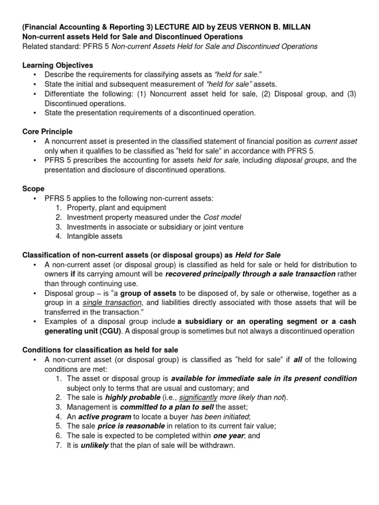 LECTURE 4 Discontinued Operations | PDF | Equity (Finance) | Balance Sheet