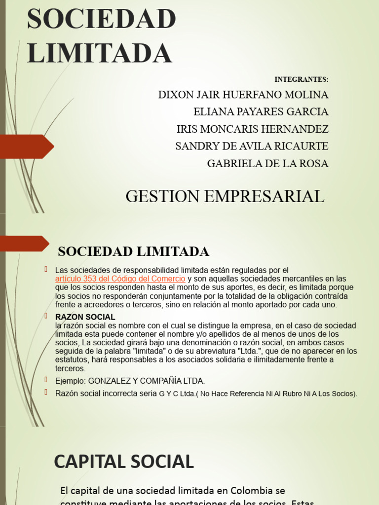 Sociedad Limitada.1 | PDF | Sociedad de responsabilidad limitada | Business