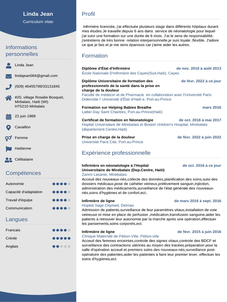 Cv De Linda Jean Pdf