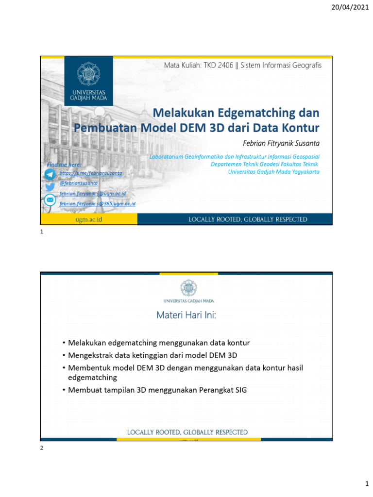 M10 - Pengantar Praktikum Melakukan Edgematching Dan Membuat DEM Dari Data Kontur | PDF