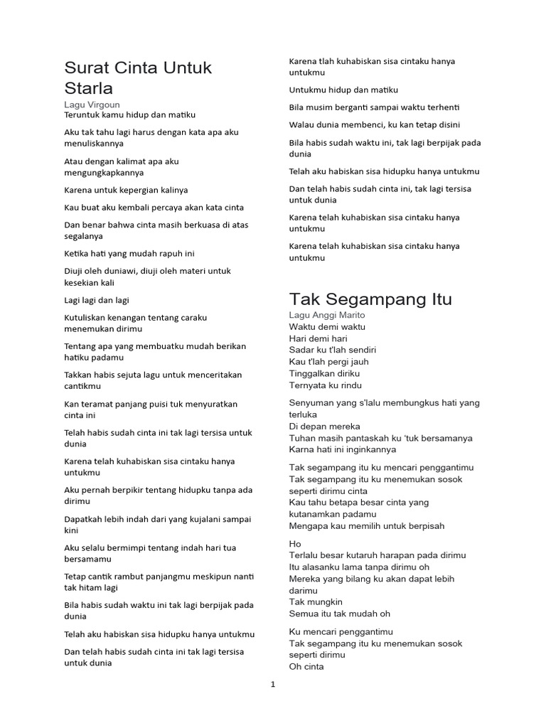 Surat Cinta Untuk Starla | PDF