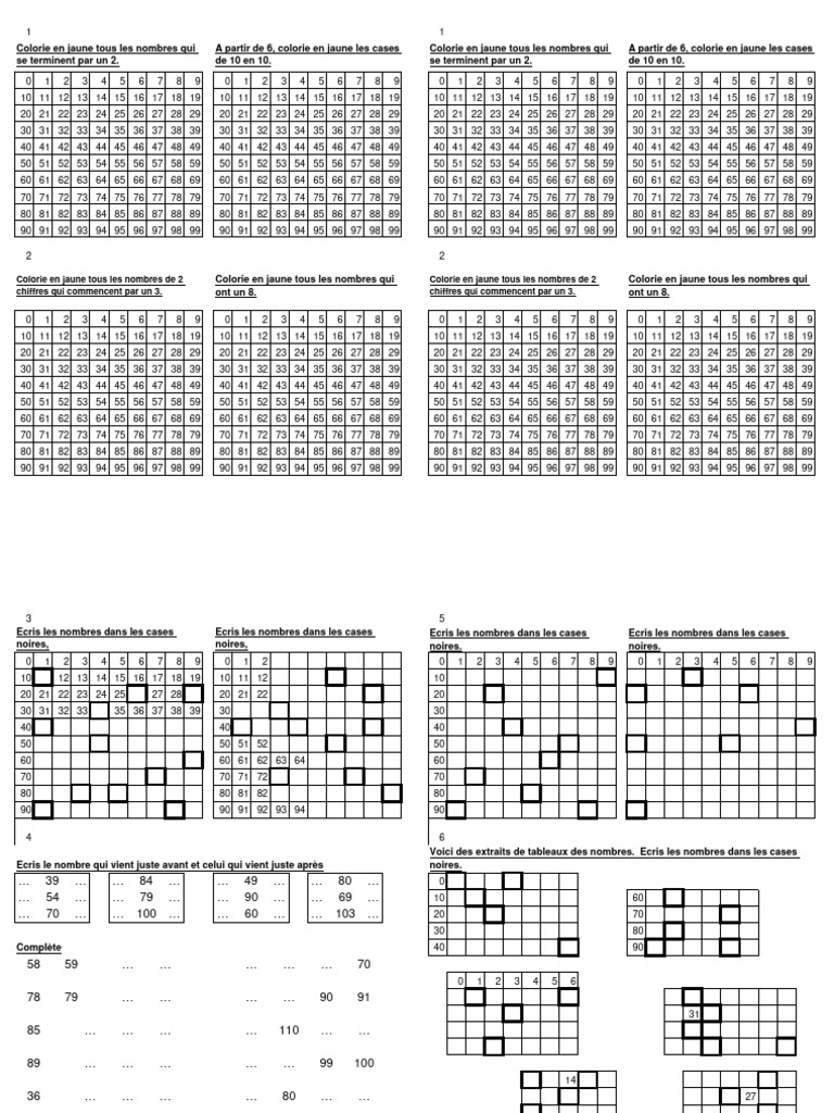 Exos Tableau Nombre | PDF