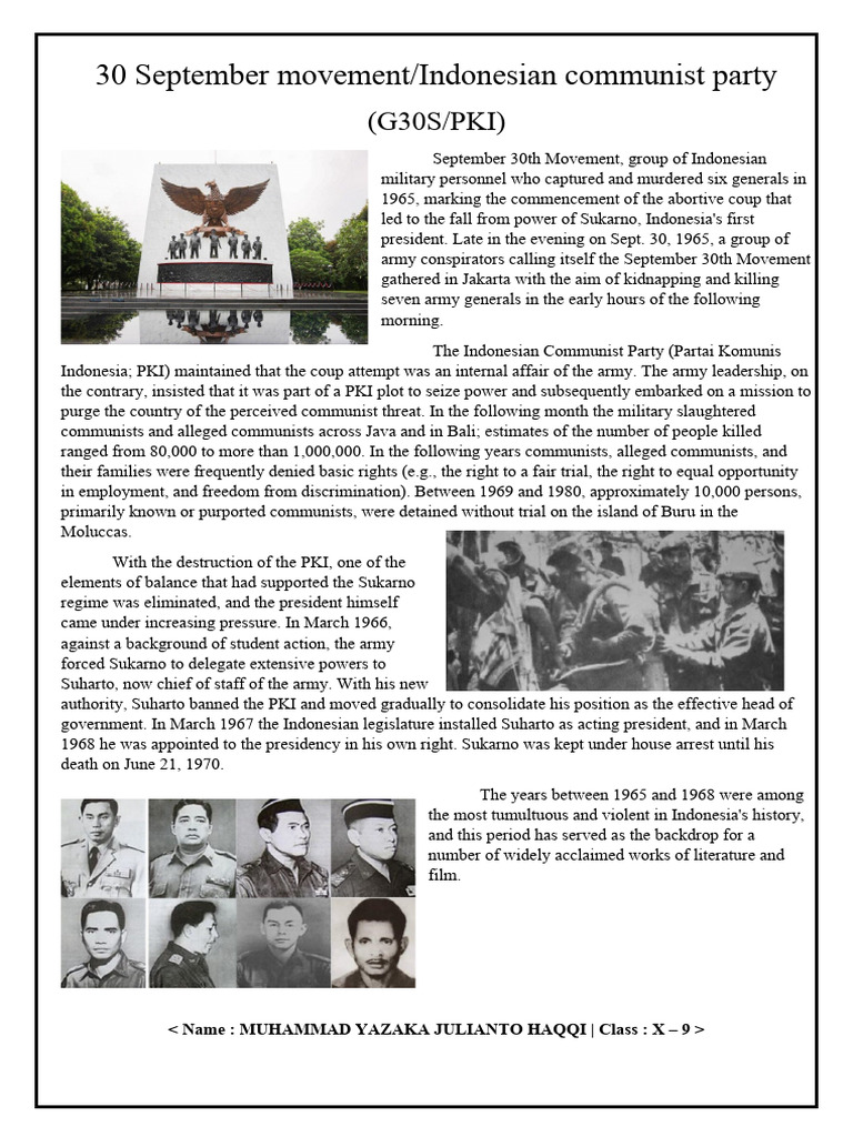 30 September Movement (Recount Text Milik Yazaka) | PDF | Indonesia ...