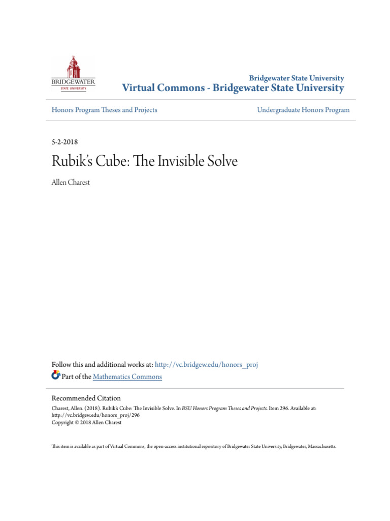 Rubik S Cube The Invisible Solve 268xloatj5 | PDF