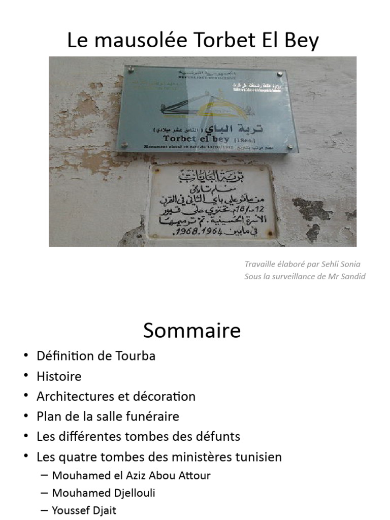 Le Mausolée Torbet El Bey | PDF