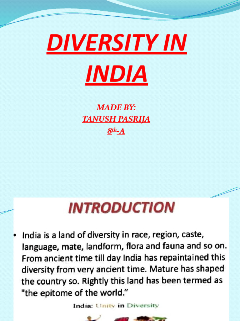 Diversity in India by Tanush | PDF