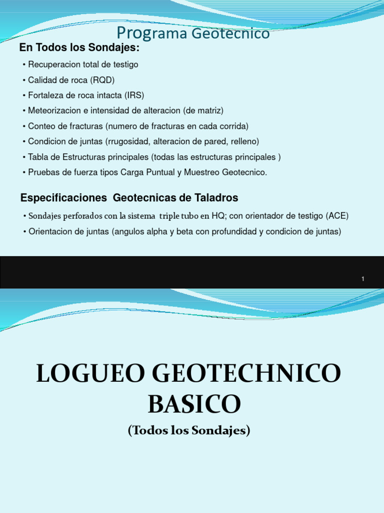 Logueo Geotecnico | PDF | Geología | Petrología
