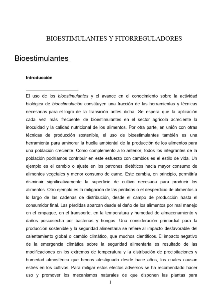 Bioestimulantes Agrícolas: Definición y Ejemplos | PDF | Hormona ...
