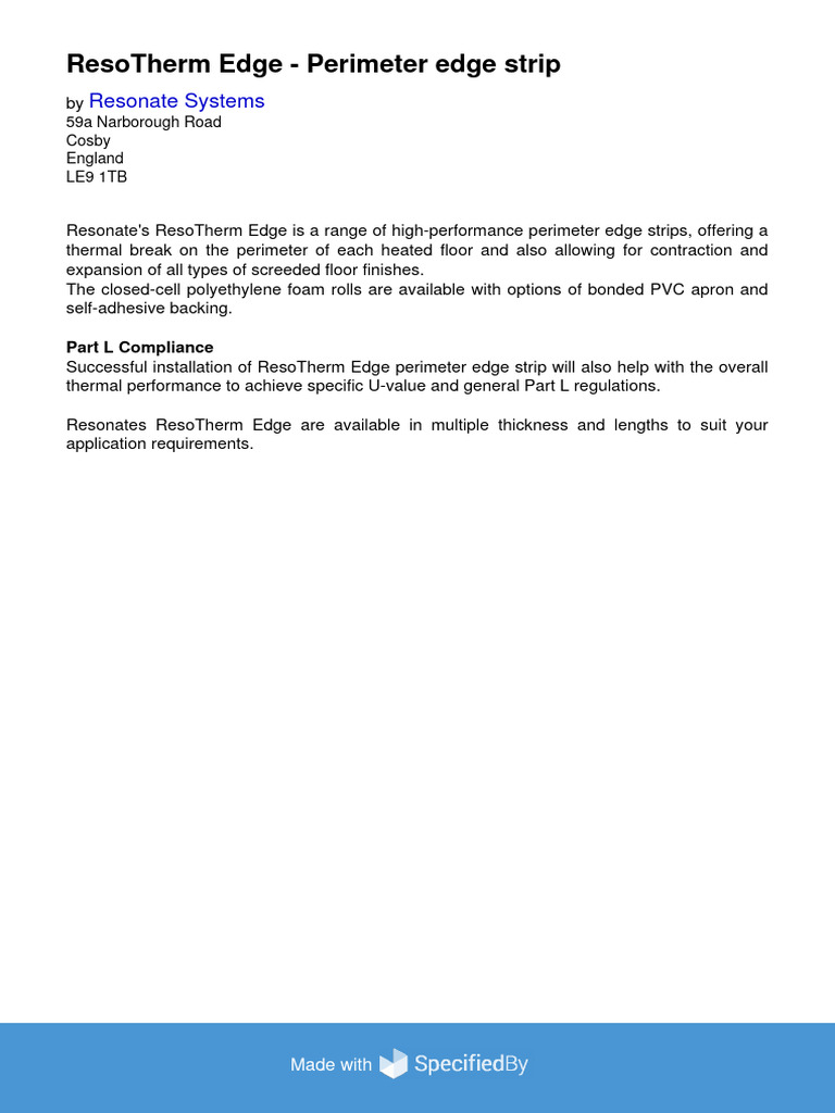 Resotherm Edge Perimeter Edge Strip Text Only | PDF Resotherm Edge Perimeter Edge Strip Text Only | PDF