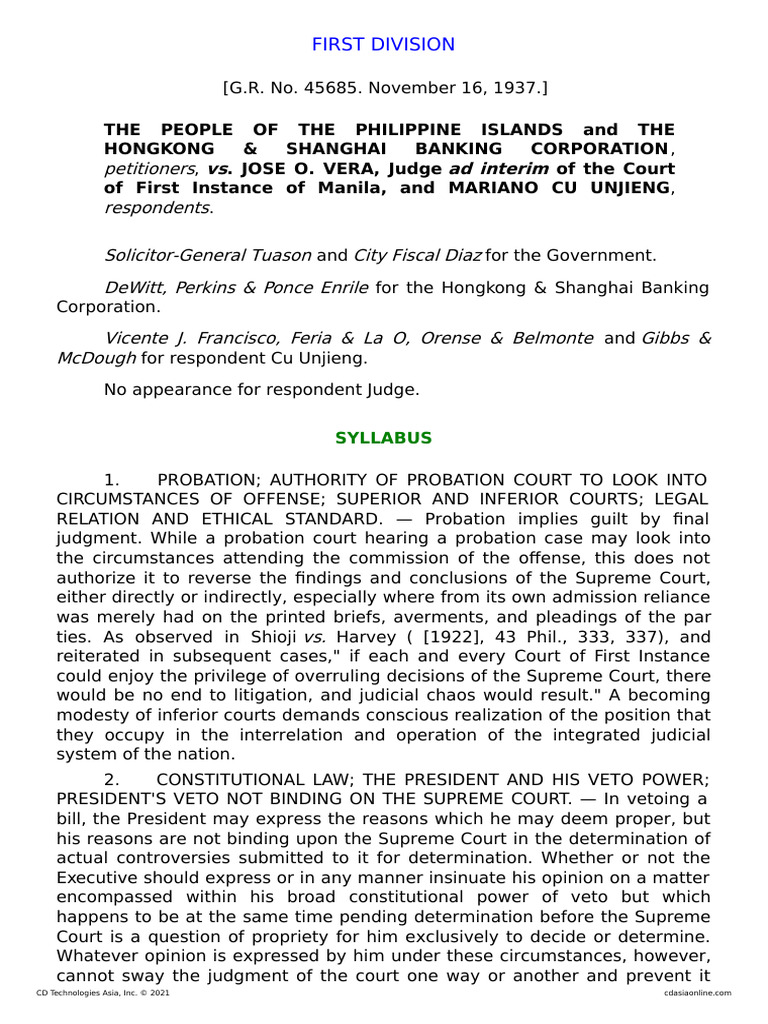 2 - People Vs Vera | PDF | Pardon | Writ Of Prohibition