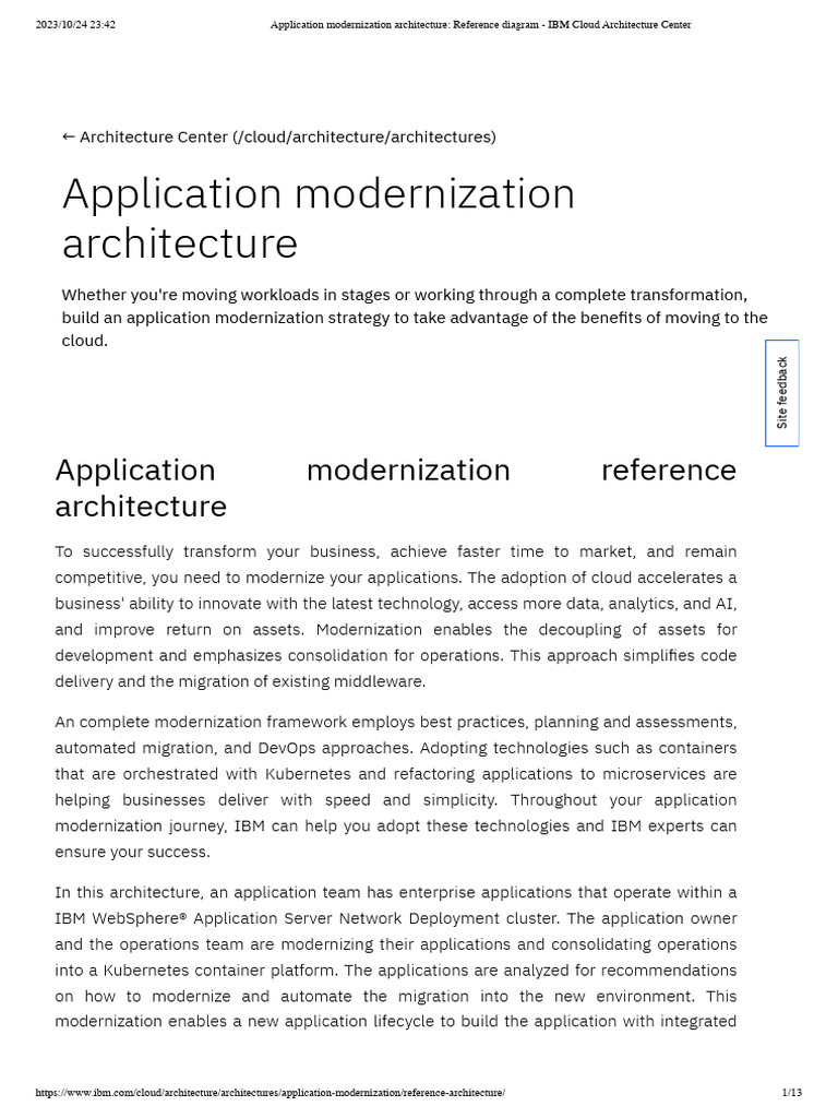 Application Modernization Architecture - Reference Diagram - IBM Cloud ...