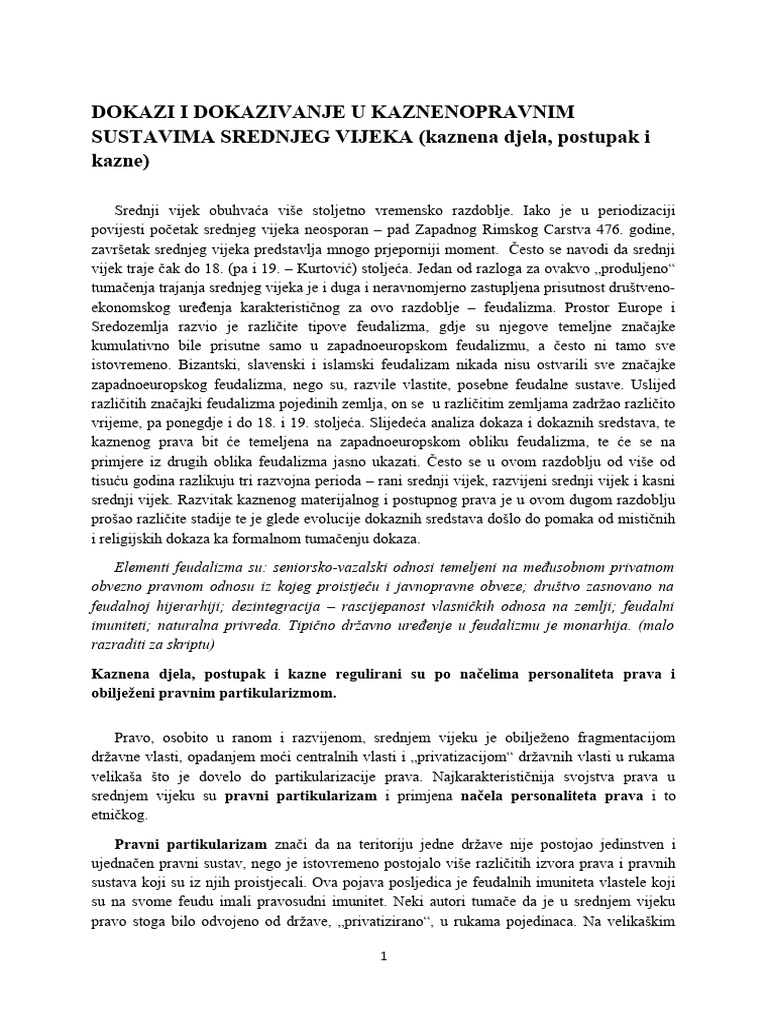 LITERATURA - 03. Dokazi I Dokazivanje U Srednjem Vijeku | PDF