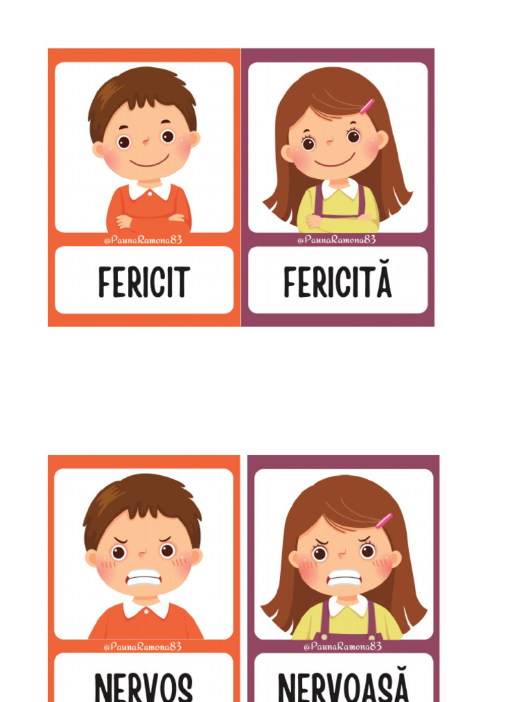 Cartonase Emotii Principale | PDF